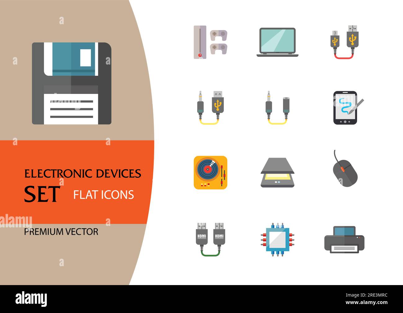 Electronic devices icons set Stock Vector Image & Art - Alamy