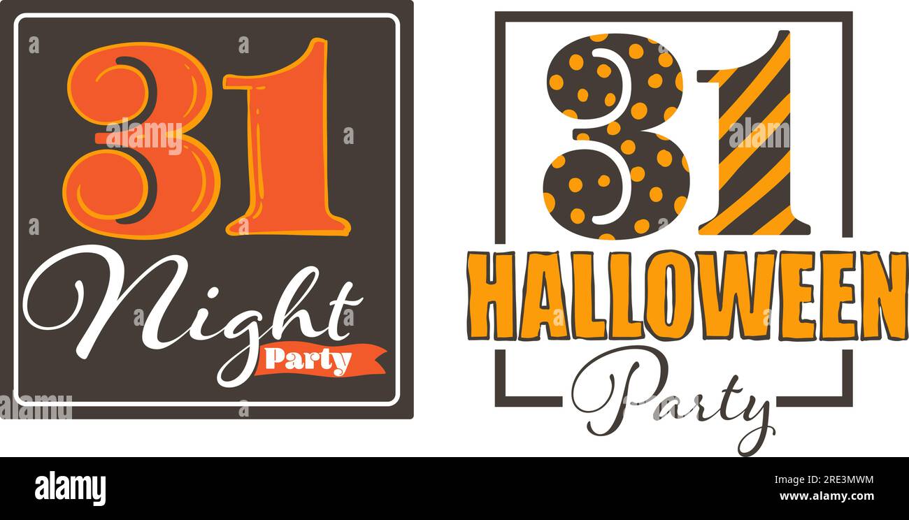 Invitation card or banner for halloween night party. 31 of october in ...