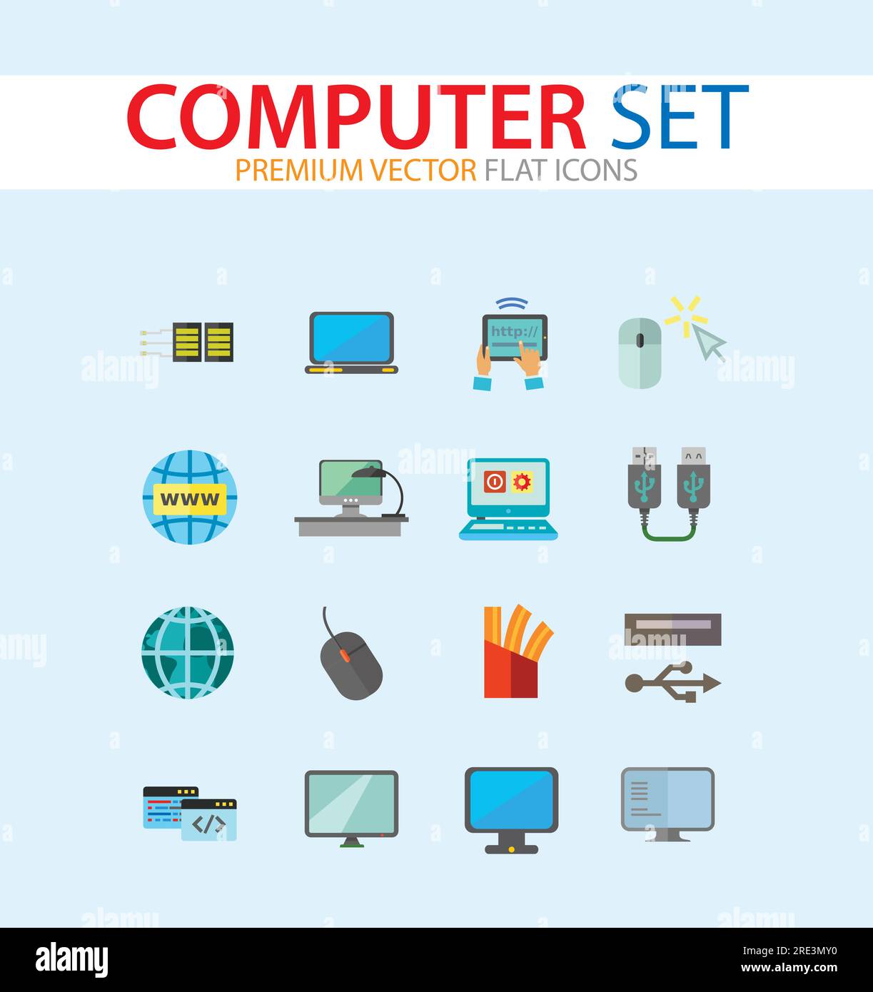 Computer Icon Set Stock Vector Image & Art - Alamy