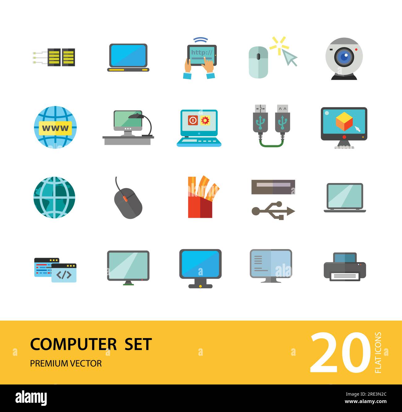 Computer Icon Set Stock Vector Image & Art - Alamy