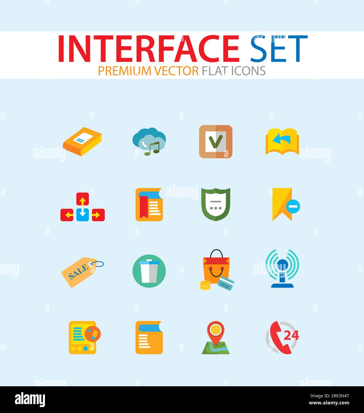 Interface flat icons set Stock Vector Image & Art - Alamy