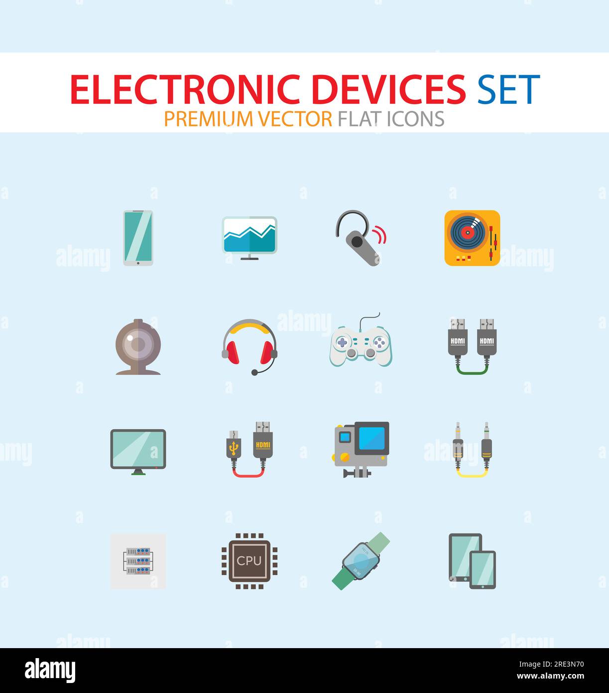 Electronic devices icons set Stock Vector Image & Art - Alamy