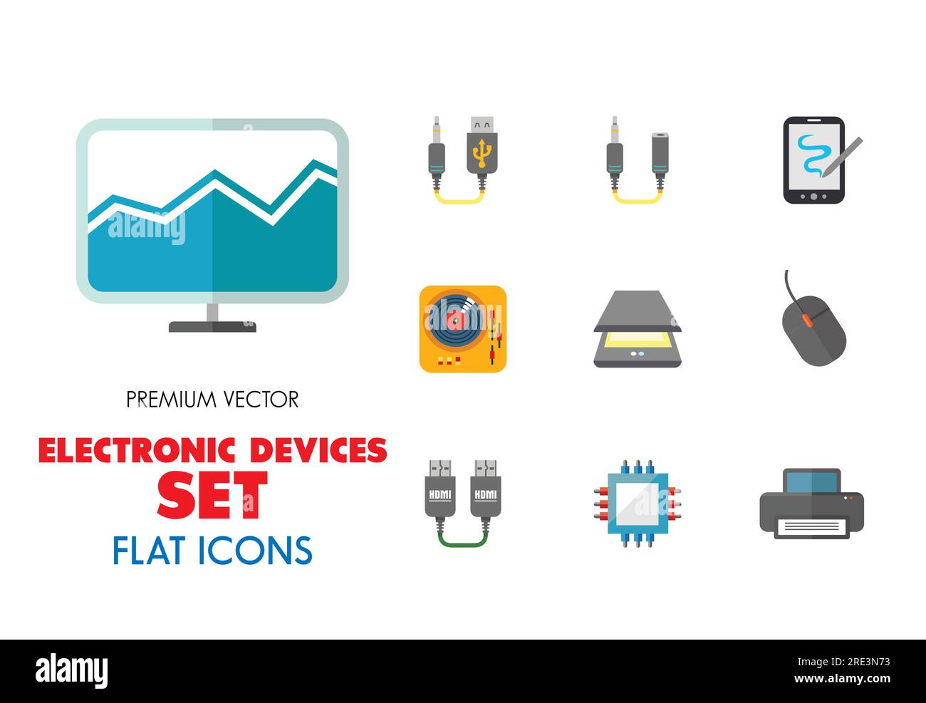 Electronic devices icons set Stock Vector Image & Art - Alamy