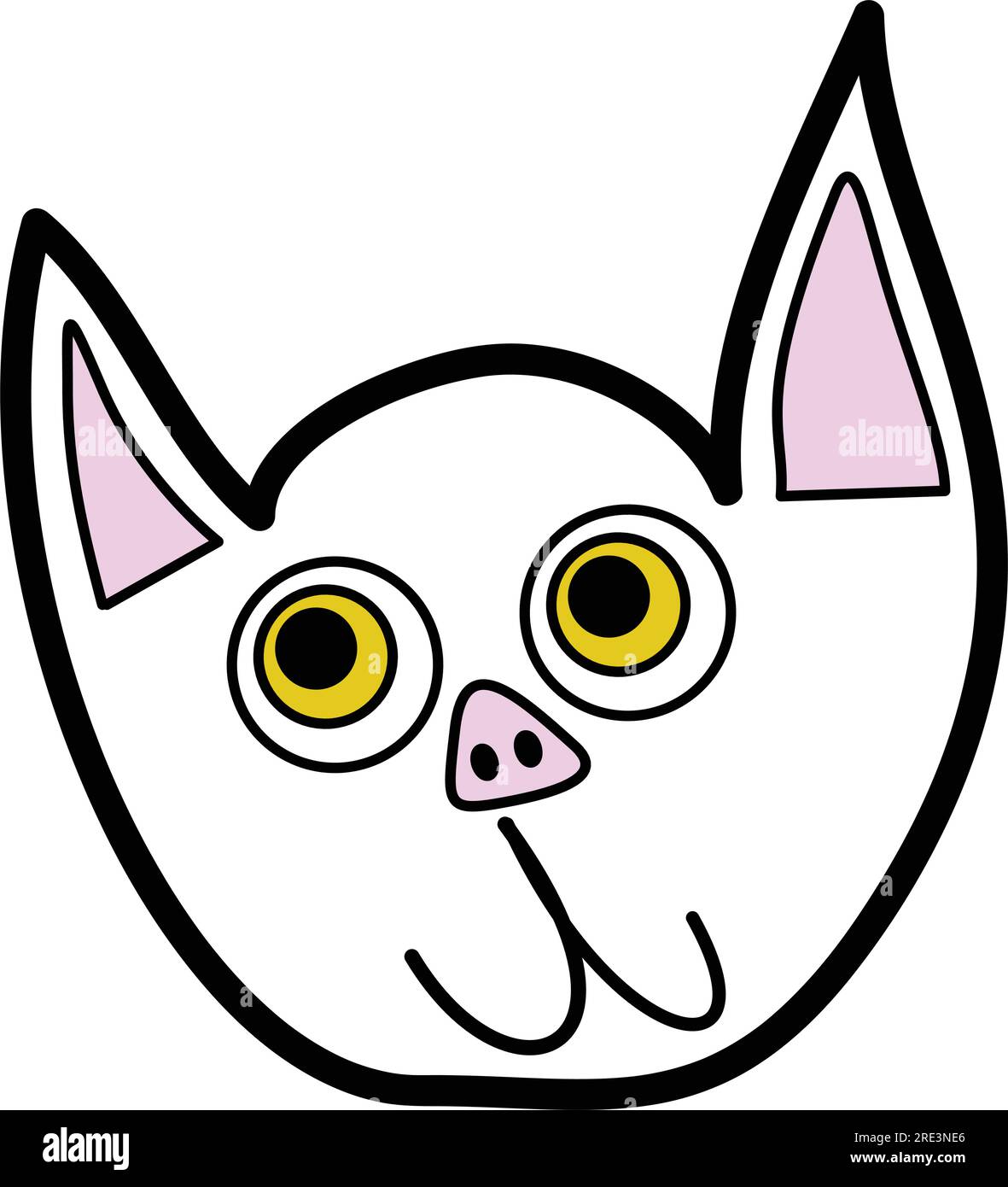 A hand-drawn sketch of a white kitty Stock Vector Image & Art - Alamy