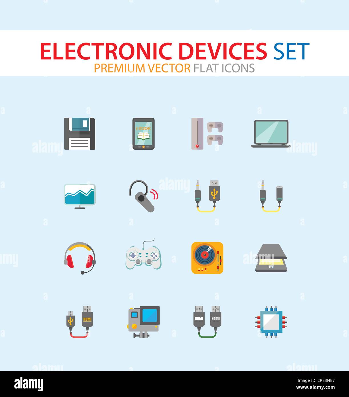 Electronic devices icons set Stock Vector Image & Art - Alamy