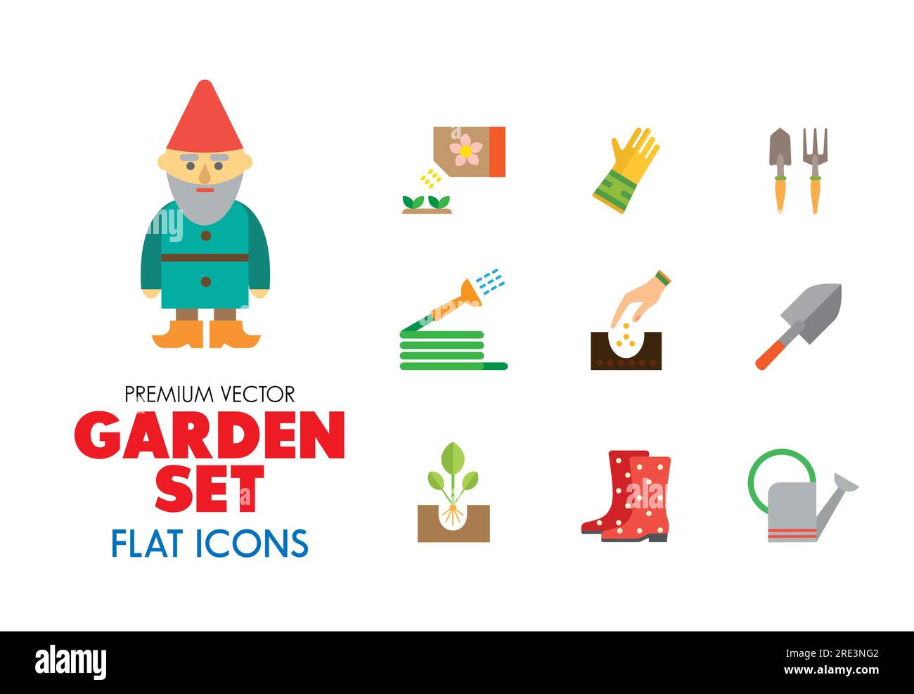 Garden flat icons set Stock Vector Image & Art - Alamy