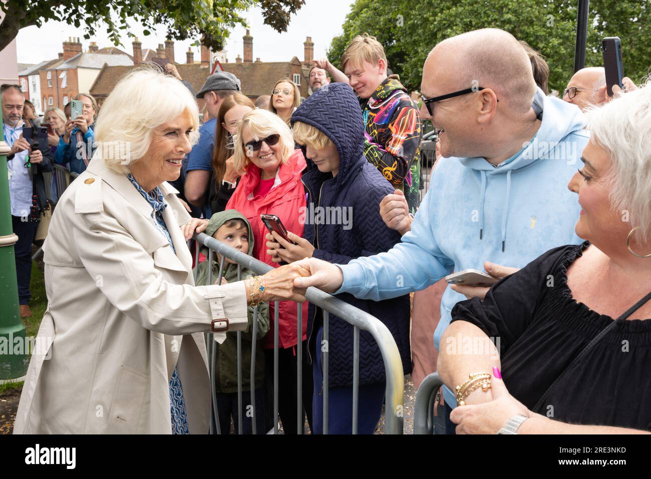 Her Majesty The Queen Camilla talking to members of the public during her visit to Anna Sewell ...