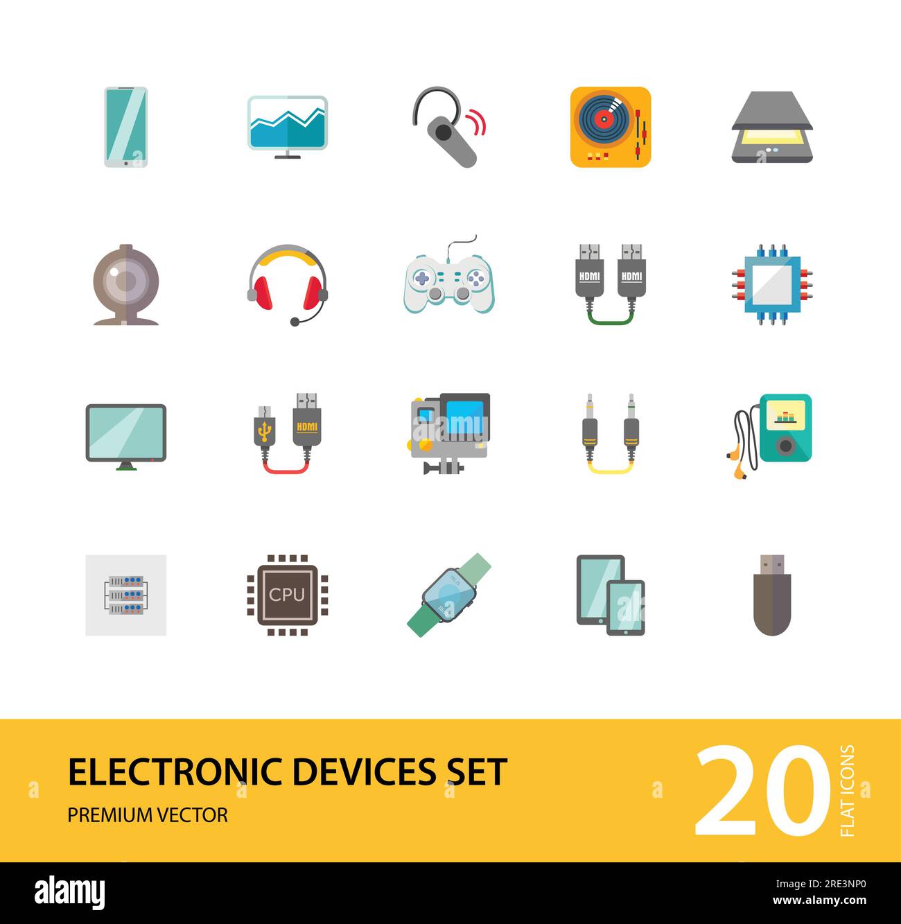 Electronic devices icons set Stock Vector Image & Art - Alamy