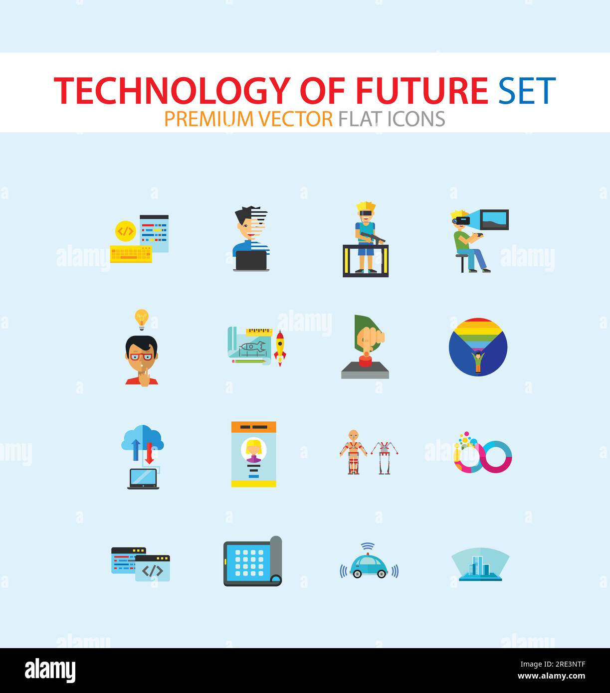 Technology Of Future Icon Set Stock Vector Image & Art - Alamy