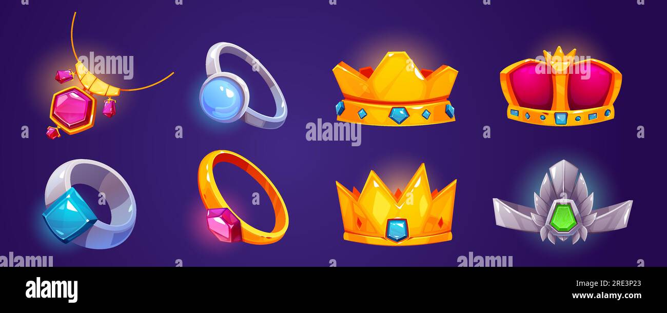 Cartoon jewelry accessories set isolated on background. Vector ...