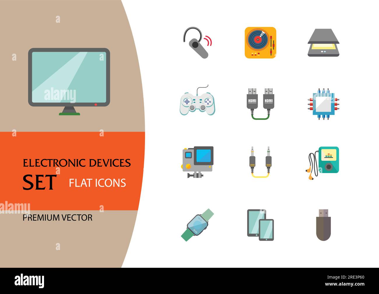 Electronic devices icons set Stock Vector Image & Art - Alamy