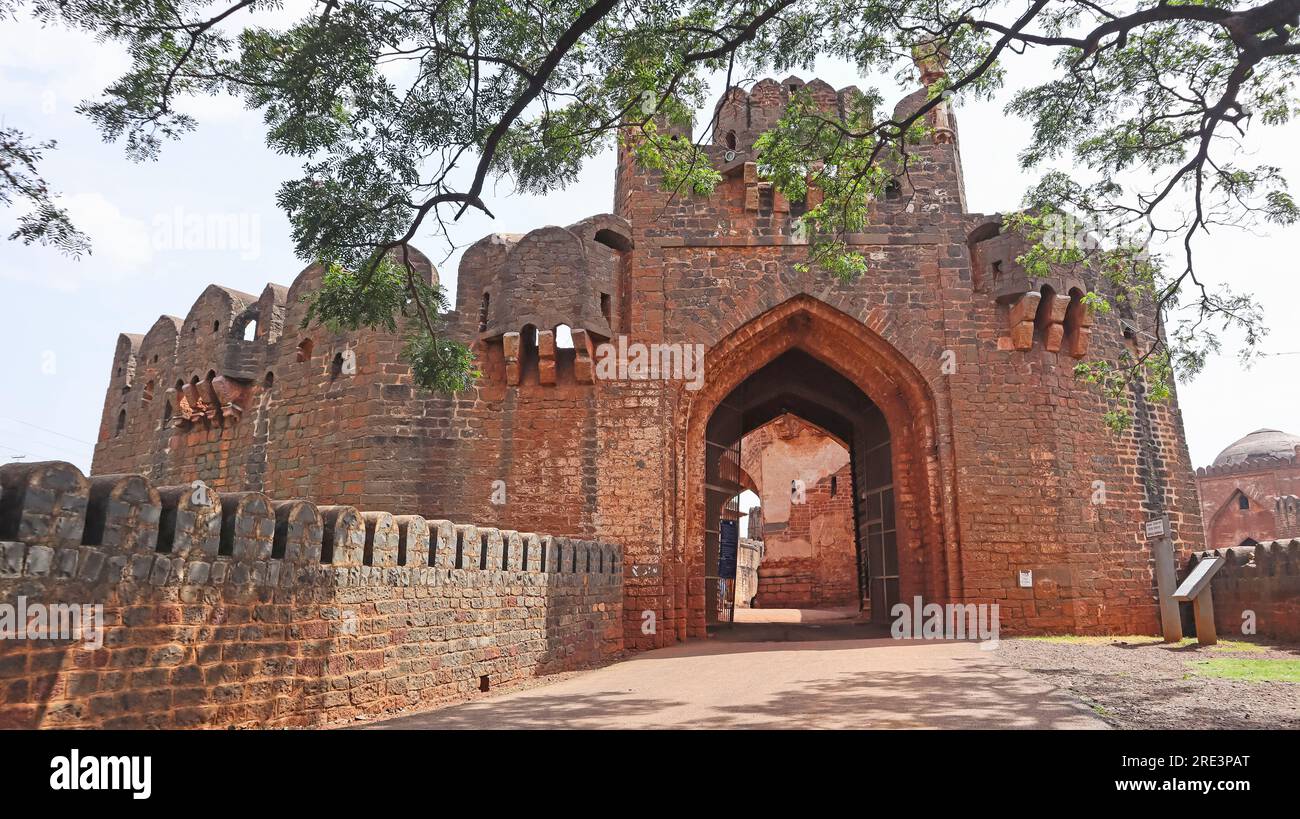 INDIA, KARNATAKA, BIDAR, June 2023, Main entrance of Bidar Fort. Built ...