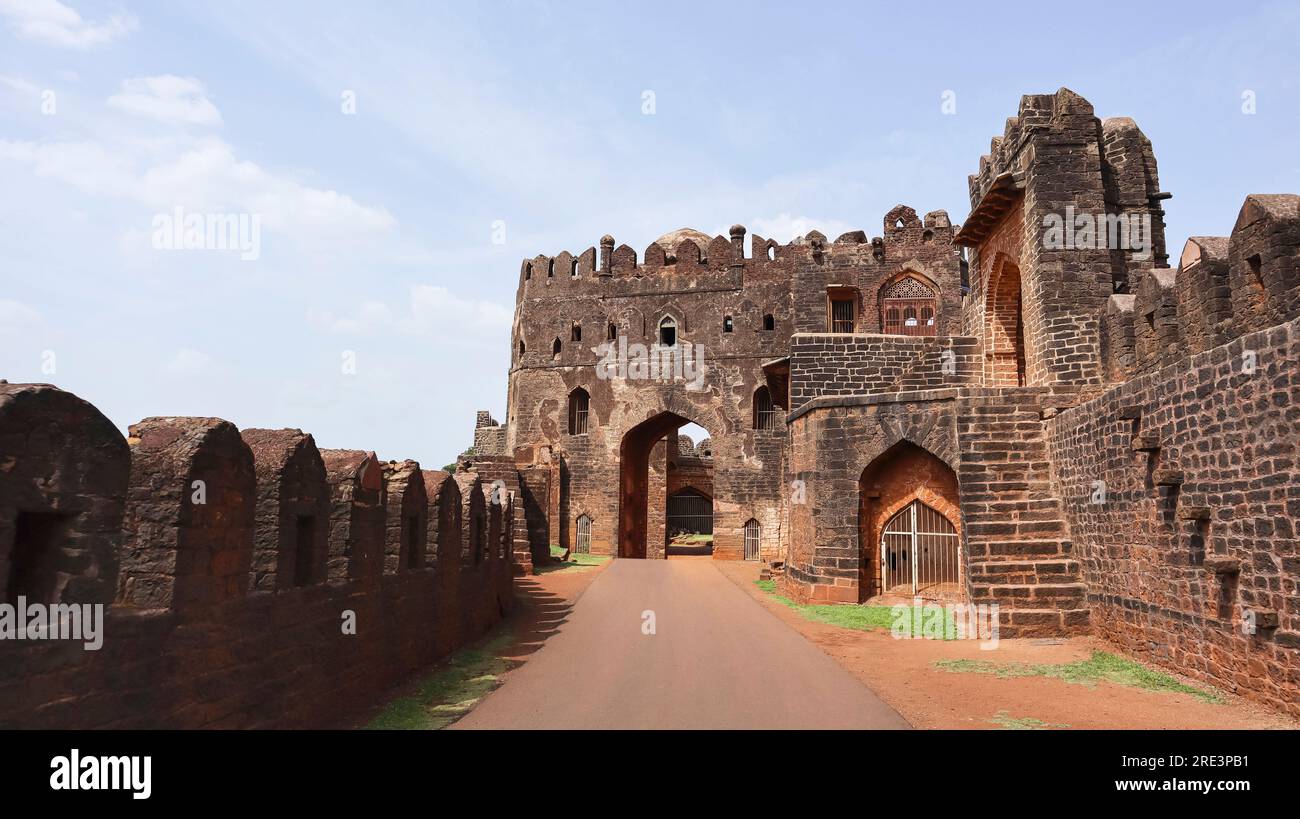 View of Fortress and Exit View of Fort, Bidar, Karnataka, India Stock ...