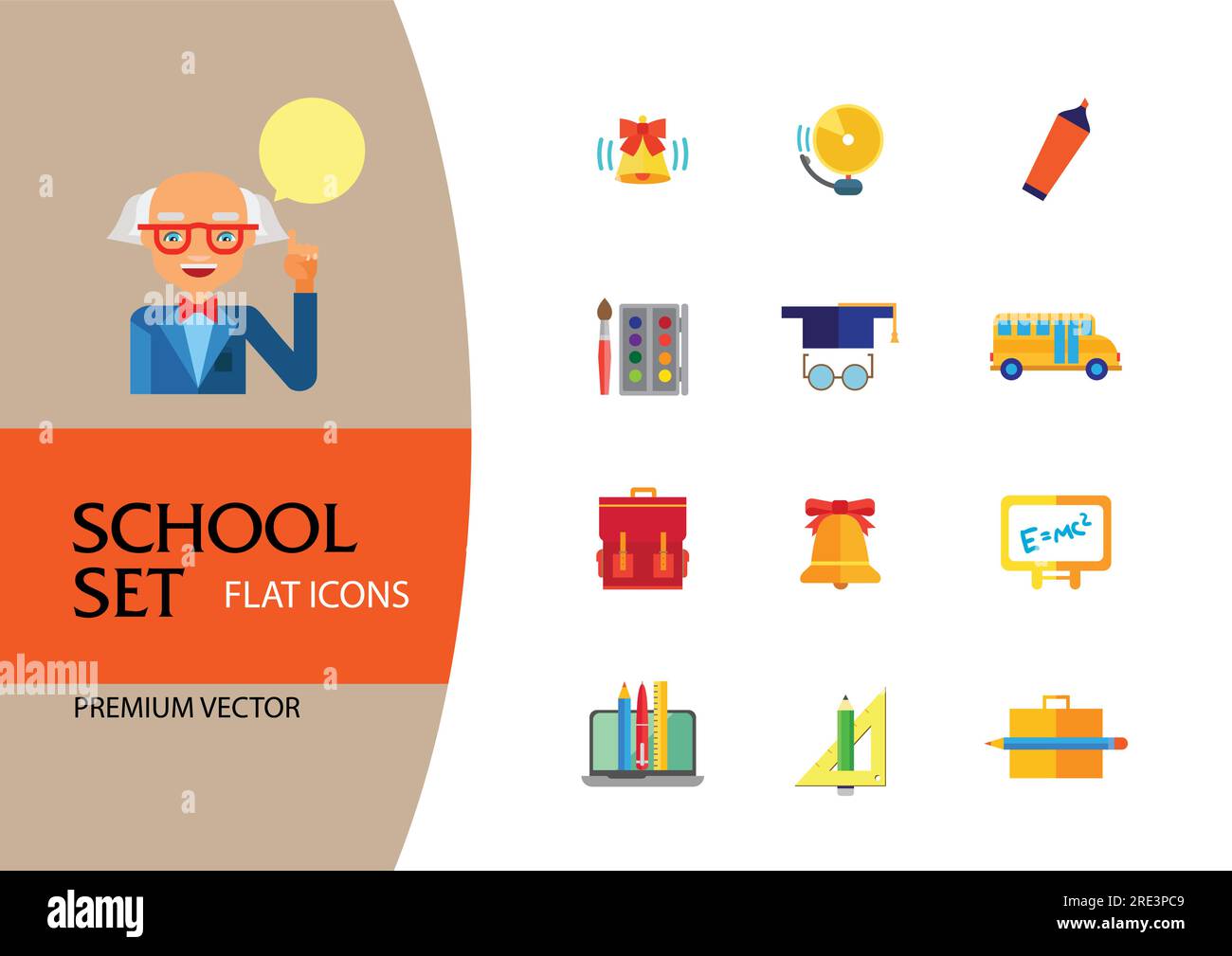 School subject icons hi-res stock photography and images - Alamy