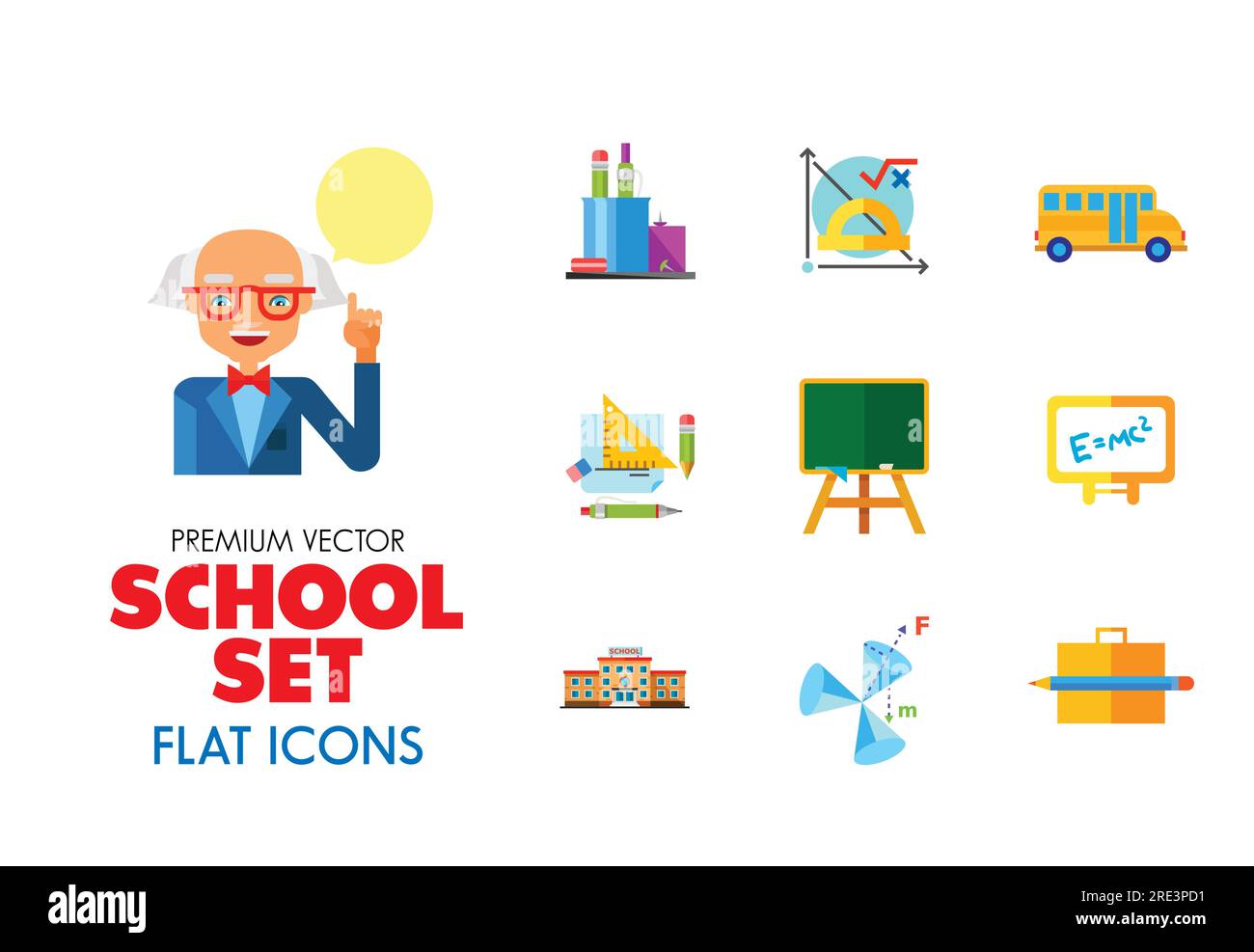 School Icon Set Stock Vector Image & Art - Alamy