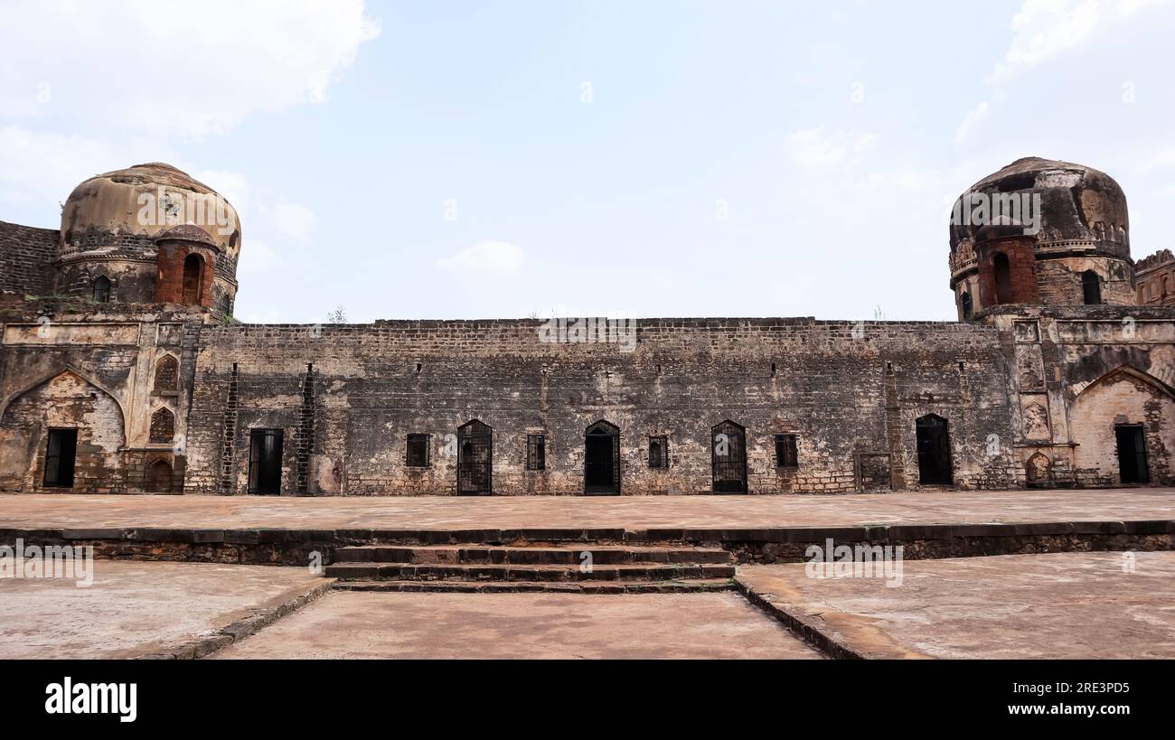 Inside View of Solah Khamba Mosque, Bidar Fort, Karnataka, India Stock ...