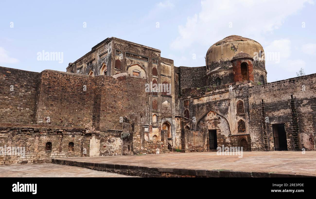Inside View of Solah Khamba Mosque, Bidar Fort, Karnataka, India Stock ...