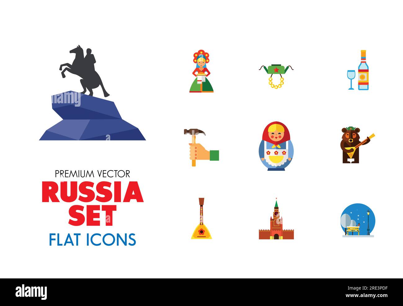 Russia Icon Set Stock Vector Image & Art - Alamy