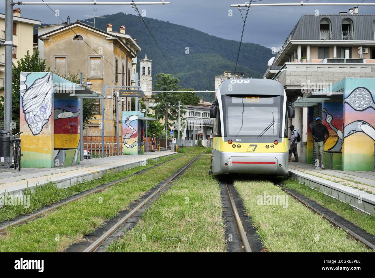 The TEB, a fast tram line that runs along the Seriana valley (BG ...