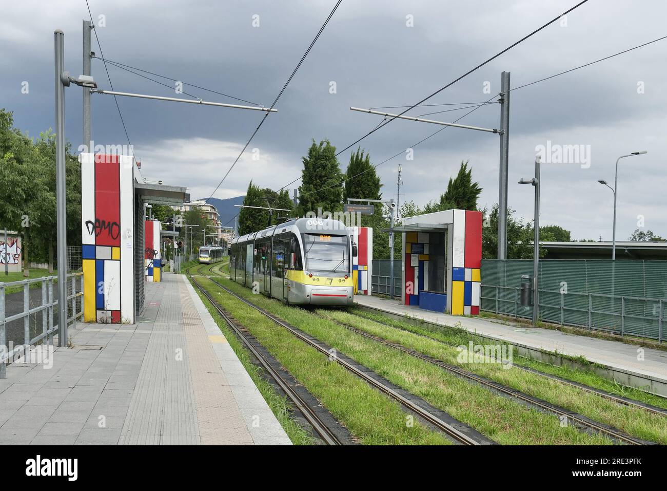 The TEB, a fast tram line that runs along the Seriana valley (BG ...