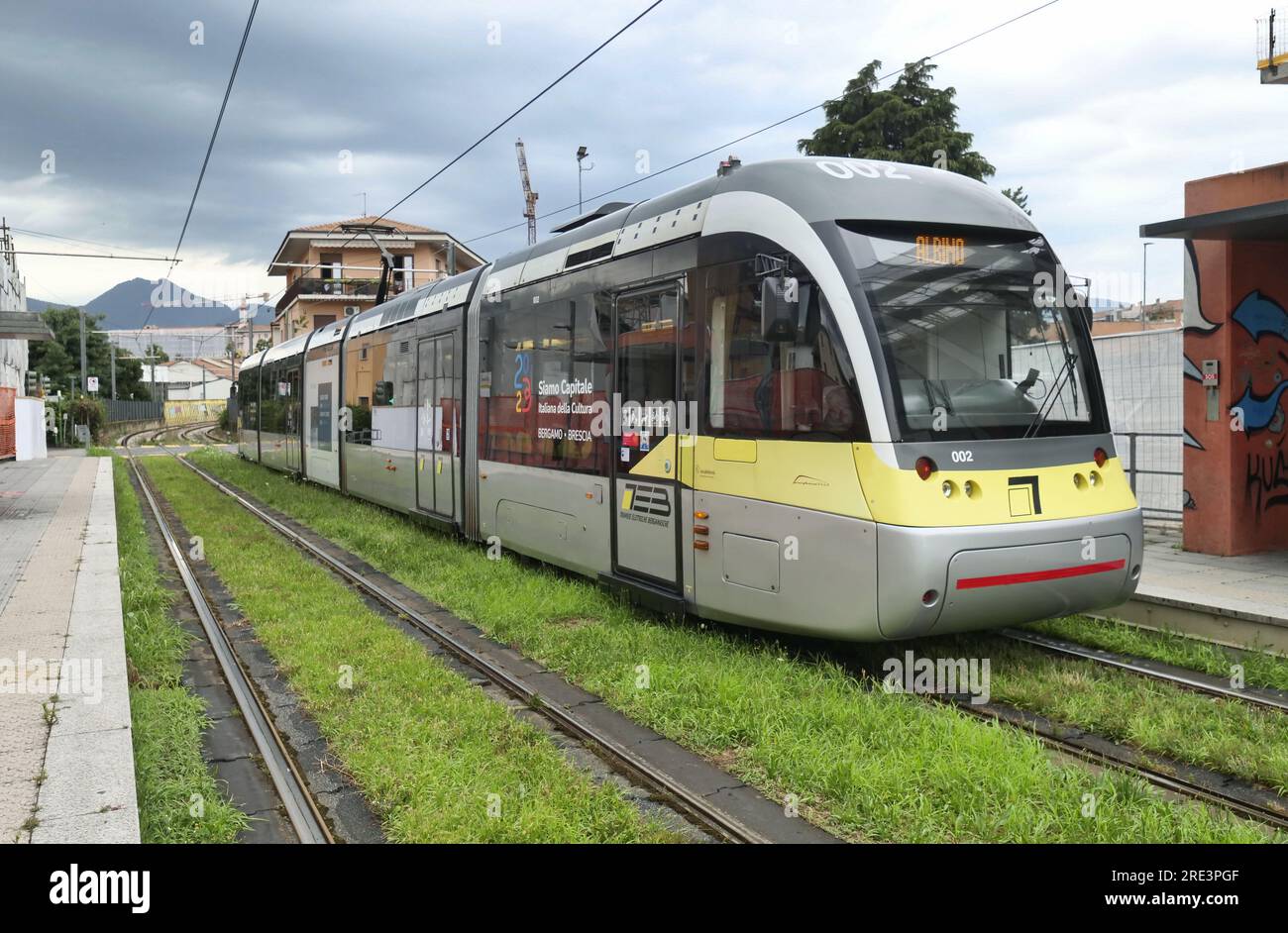 The TEB, a fast tram line that runs along the Seriana valley (BG ...