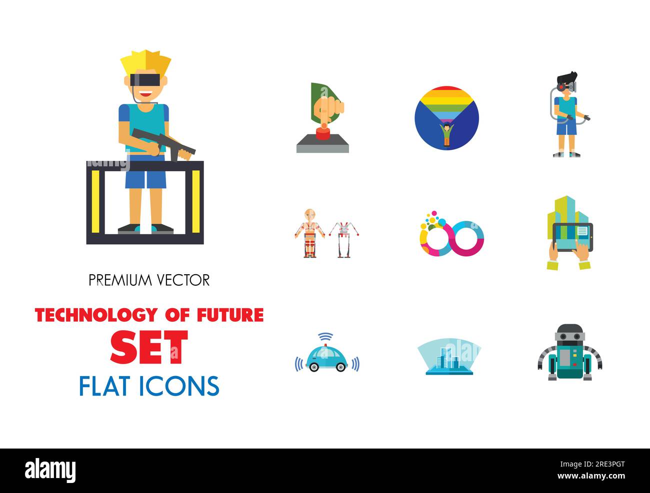 Technology Of Future Icon Set Stock Vector Image & Art - Alamy