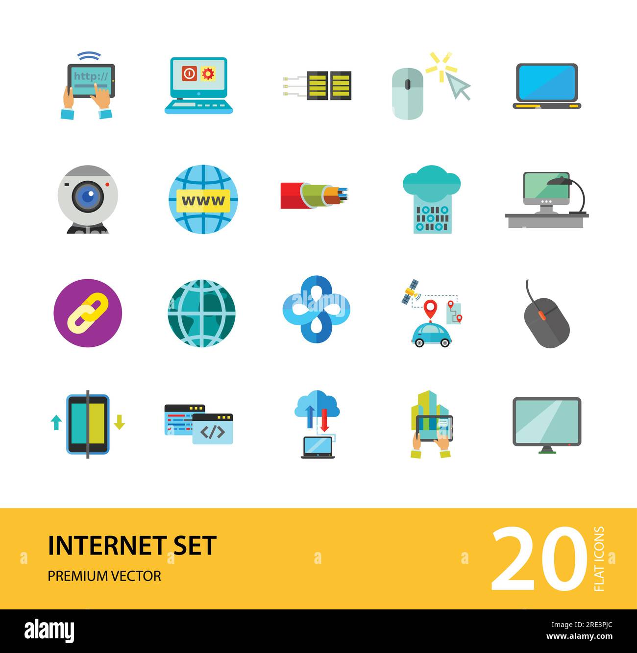 Internet Icon Set Stock Vector Image & Art - Alamy