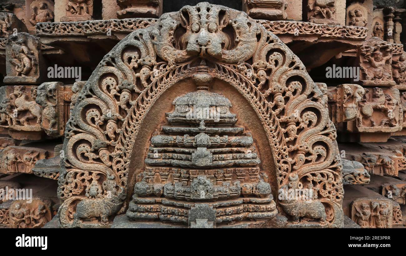 Carving of Small Shrine and Spiritual Animals on the Someshwara Temple Complex, 11th Century ...