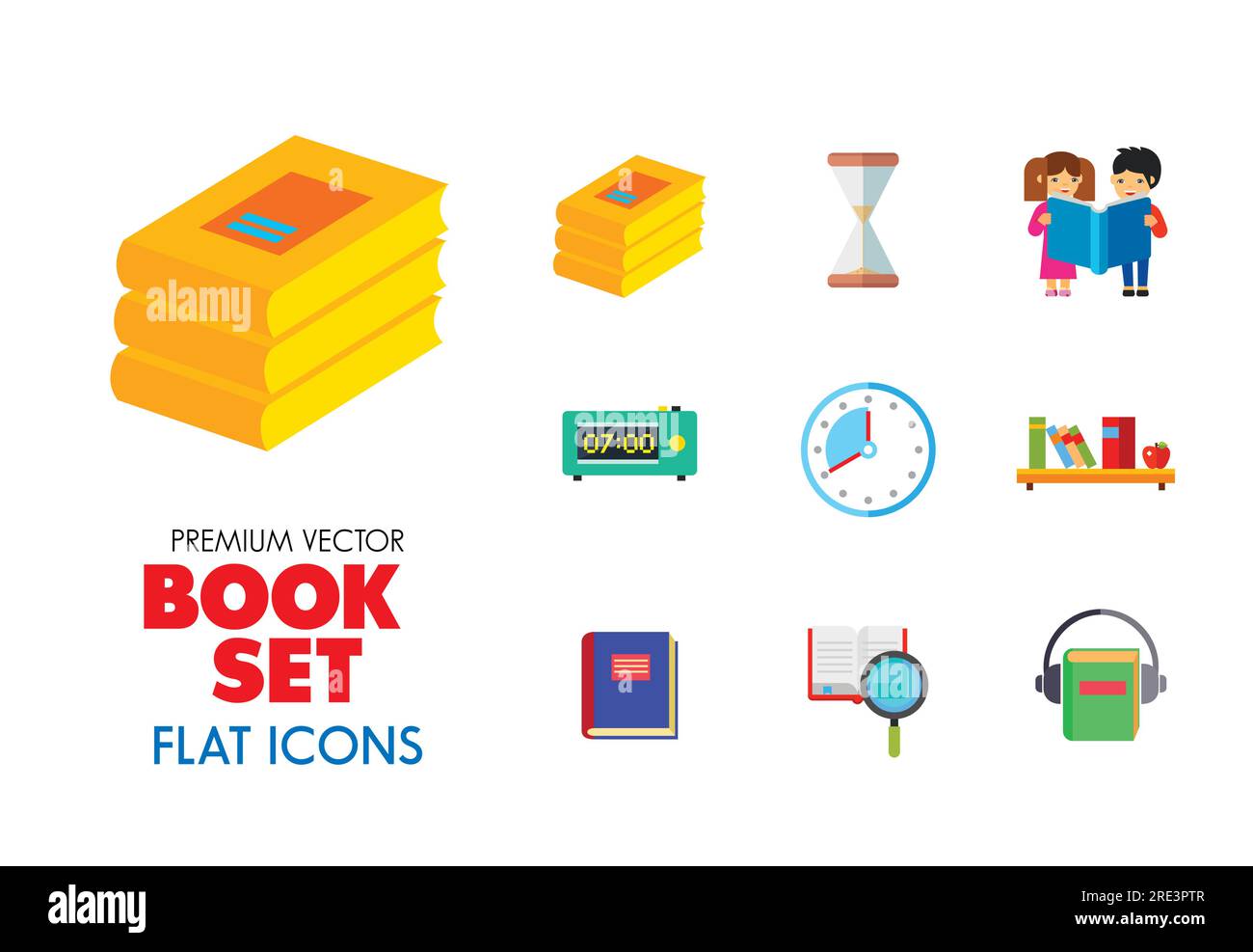 Book Icon Set Stock Vector Image & Art - Alamy