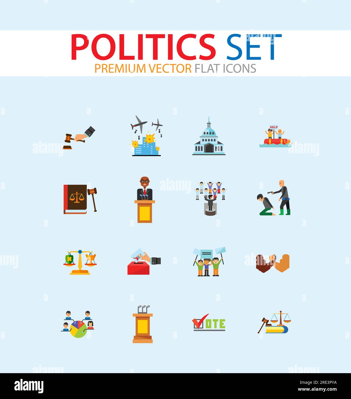Politics Icon Set Stock Vector Image & Art - Alamy