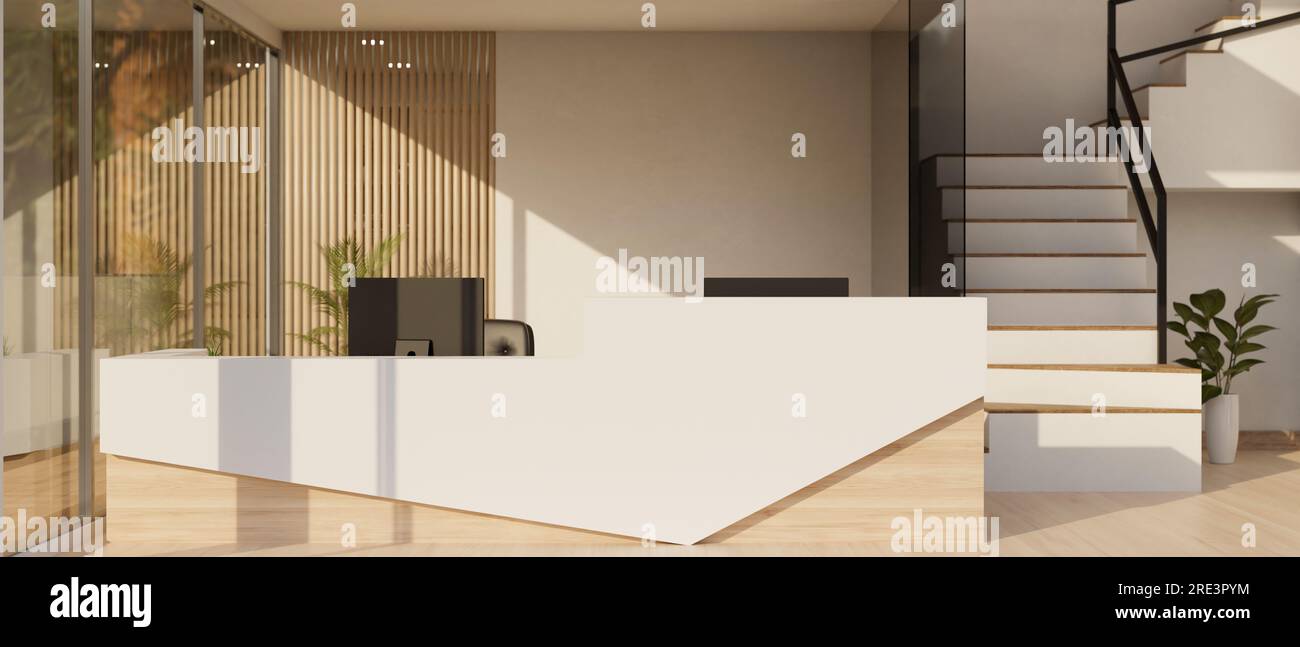 Interior design of a modern contemporary reception area or lobby area ...