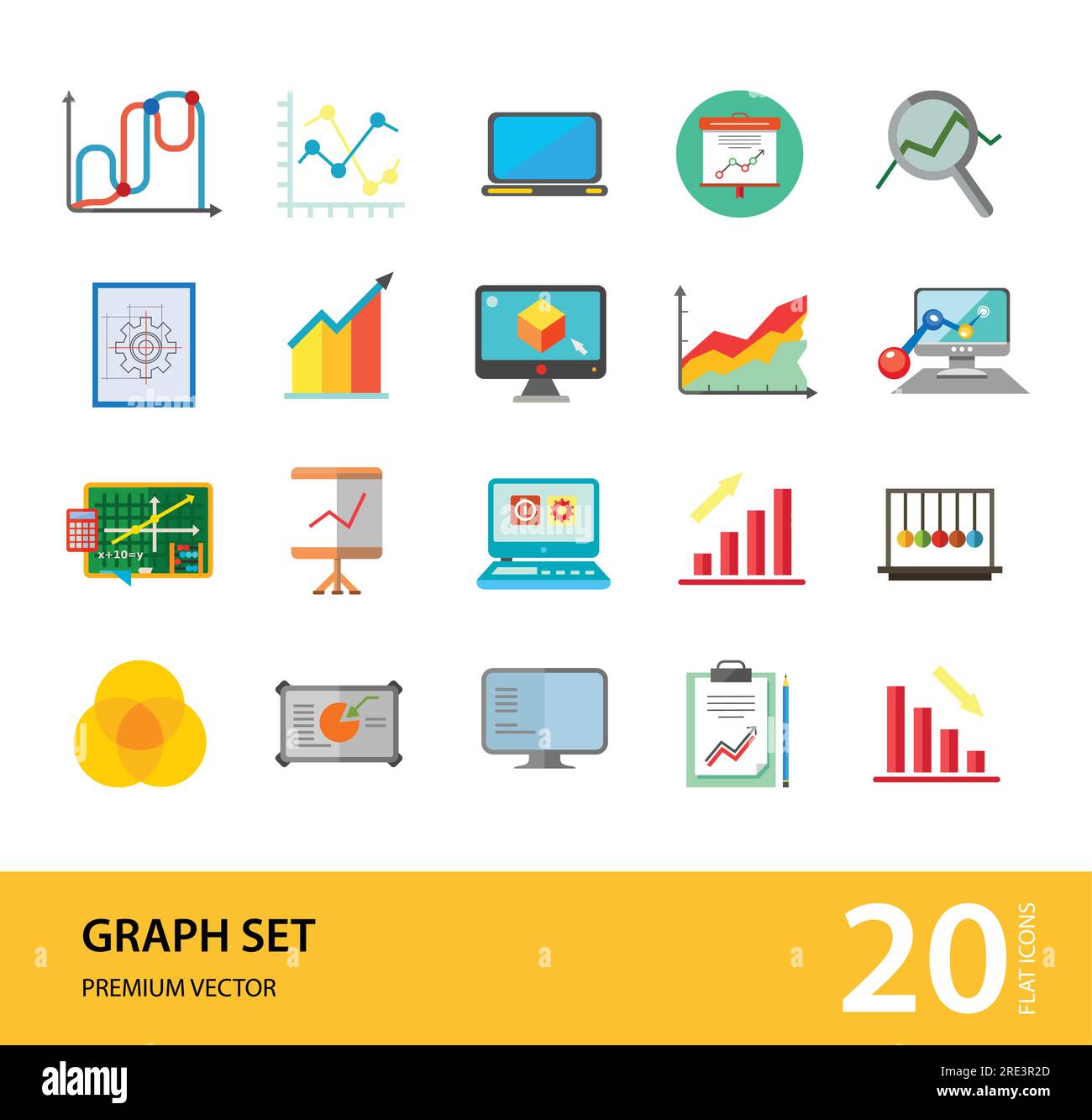 Graph Icon Set Stock Vector Image & Art - Alamy