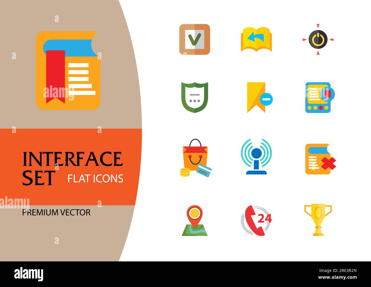 Interface flat icons set Stock Vector Image & Art - Alamy