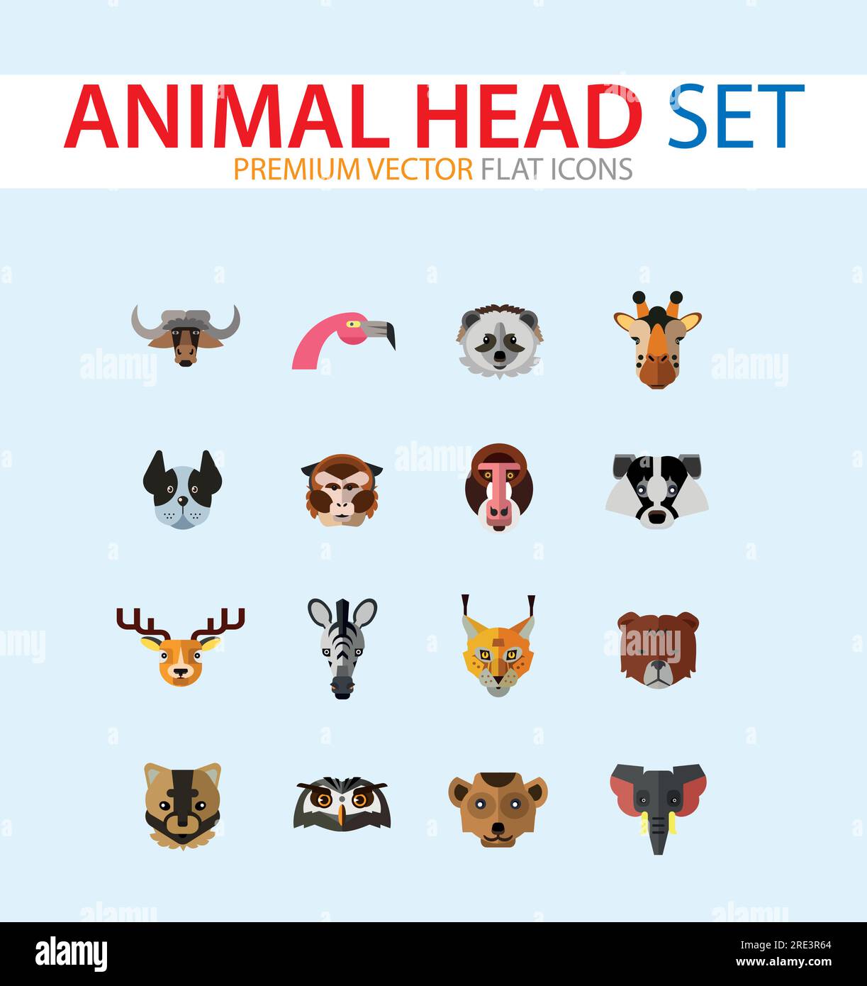 Animal head icons set Stock Vector Image & Art - Alamy