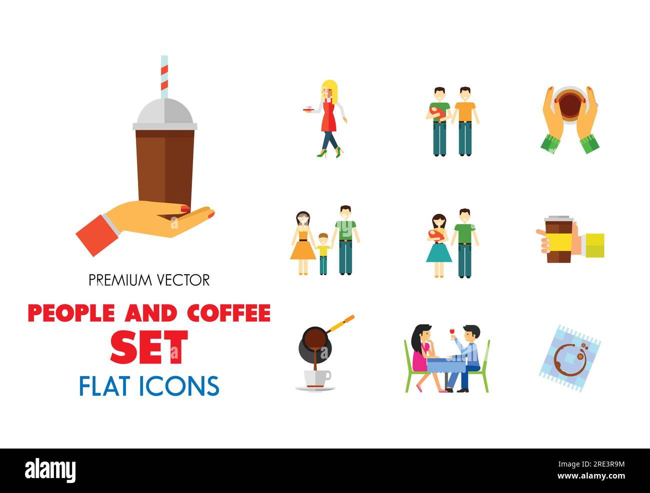 People And Coffee Icon Set Stock Vector Image & Art - Alamy