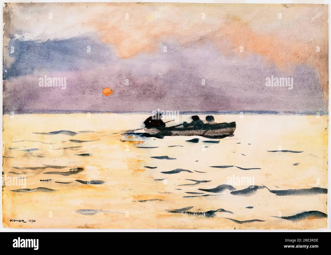 Winslow Homer, Rowing Home, watercolour painting, 1890 Stock Photo - Alamy