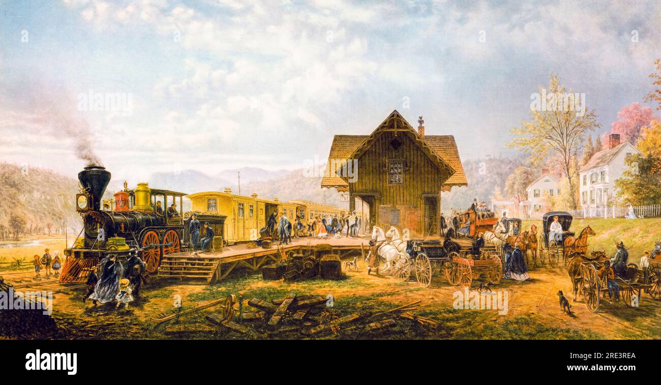 Edward Lamson Henry (EL Henry) painting, The 9:45 Accommodation, oil on ...