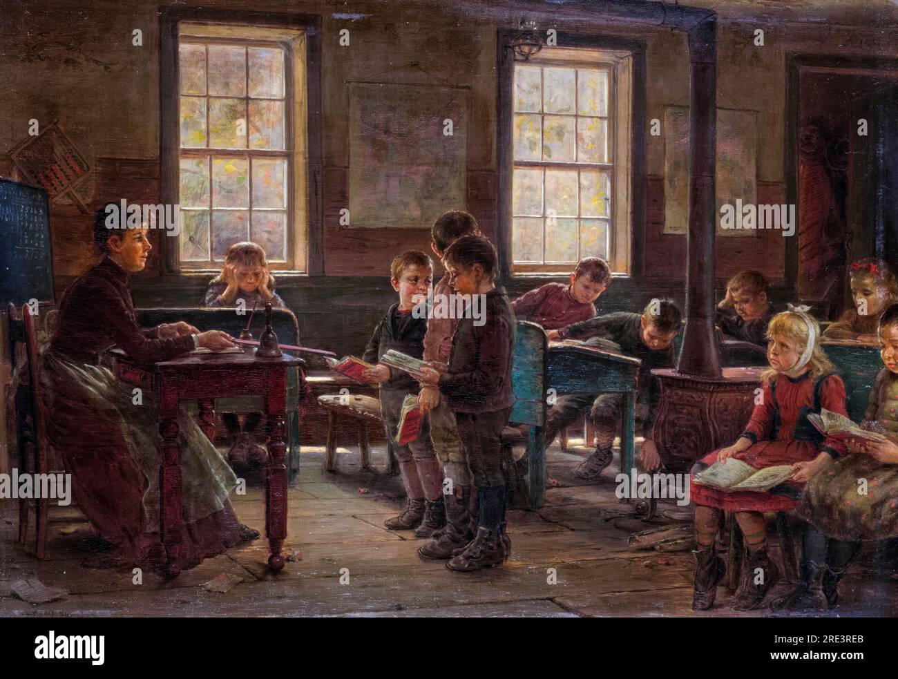 Edward Lamson Henry (EL Henry) painting, A Country School, oil on ...