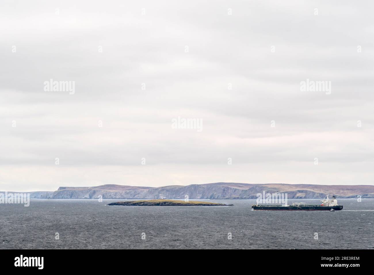 Oil tanker leaving Sullom Voe, Shetland Islands Stock Photo - Alamy