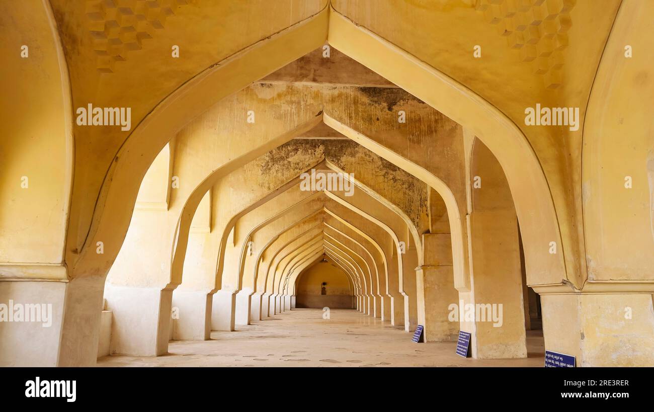 View of Arches Inside the Jama Masjid, Gulbarga Fort, Kalaburgi ...