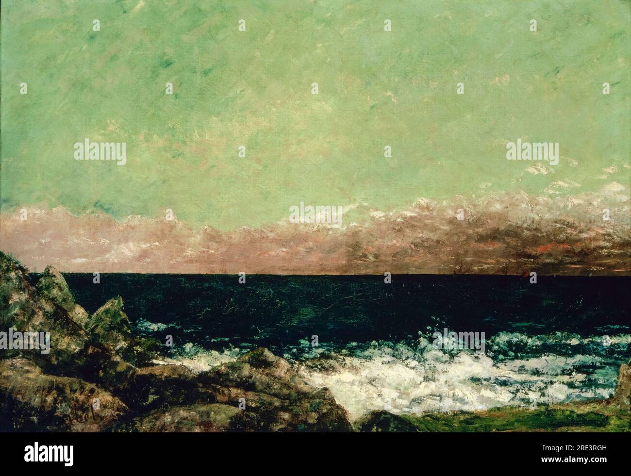 Gustave Courbet, The Mediterranean, landscape painting in oil on canvas ...