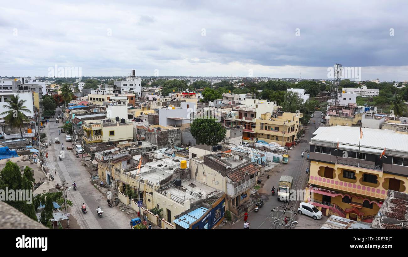 INDIA, KARNATAKA, VIJAYAPUR, June 2023, Vijayapur City view from Upari ...
