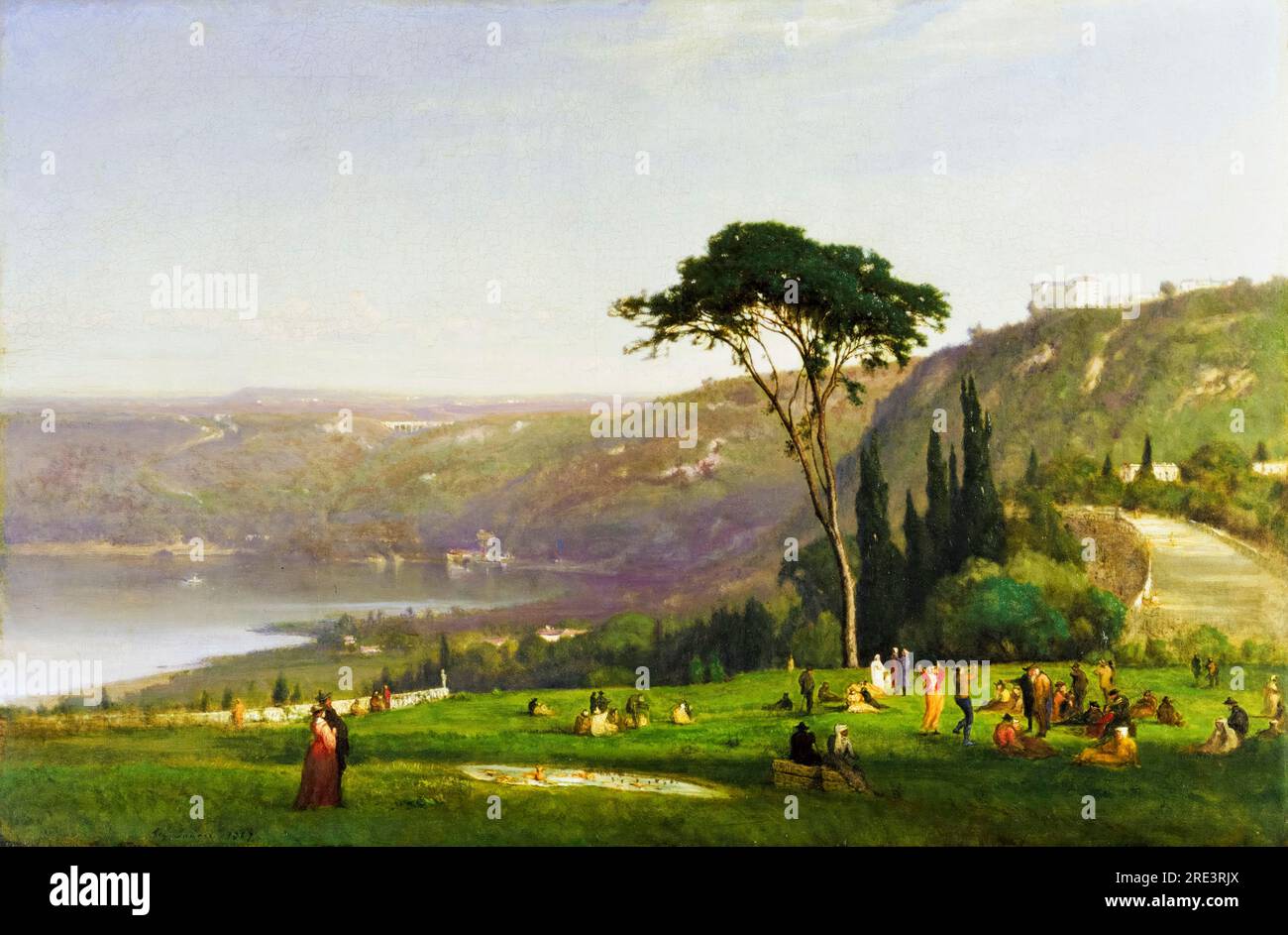 George Inness, Lake Albano, landscape painting in oil on canvas, 1869 ...