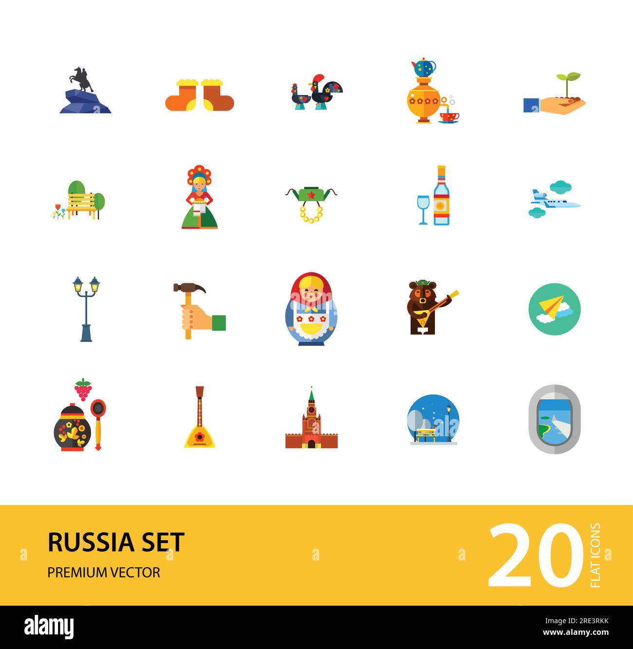 Russia Icon Set Stock Vector Image & Art - Alamy