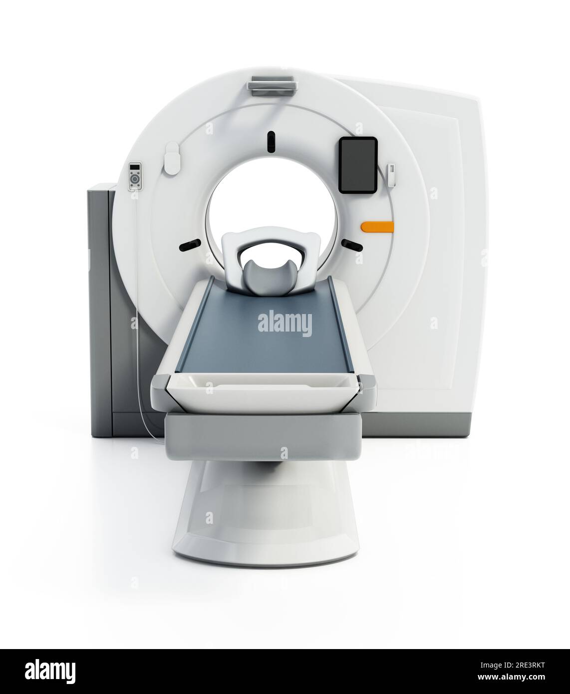 Generic, brandless MRI scanner isolated on white background. 3D ...