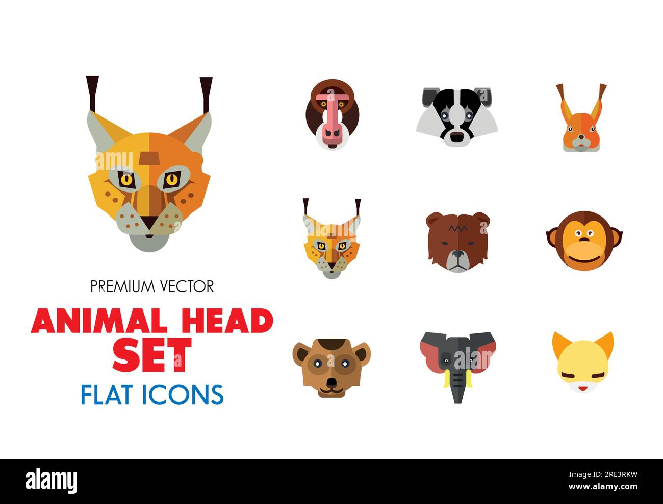 Animal head icons set Stock Vector Image & Art - Alamy