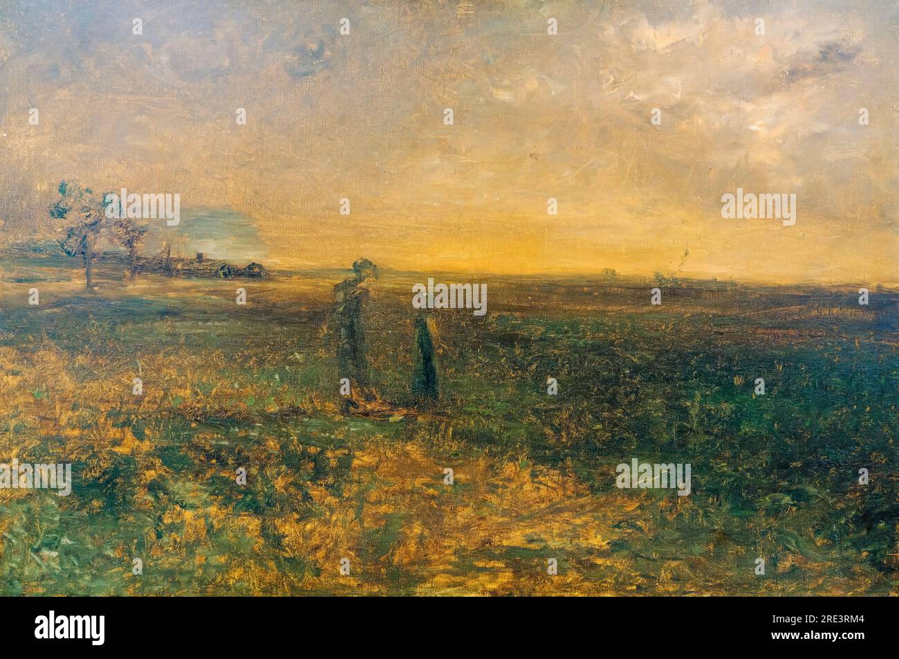 George Fuller landscape painting, Twilight on the Prairie, oil on ...