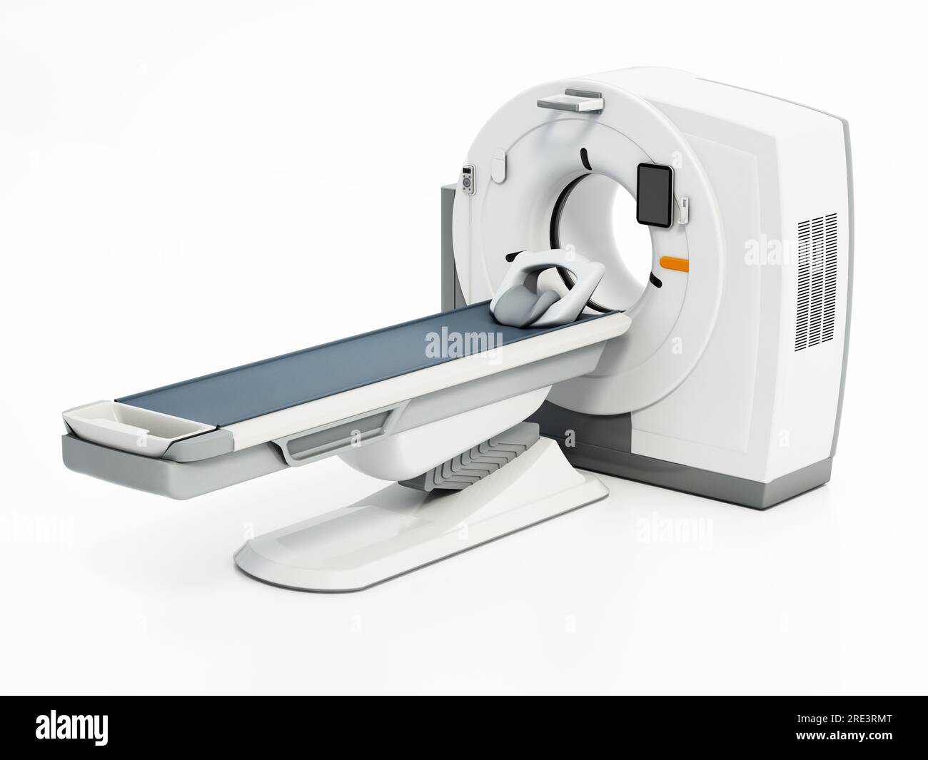 Generic, brandless MRI scanner isolated on white background. 3D ...