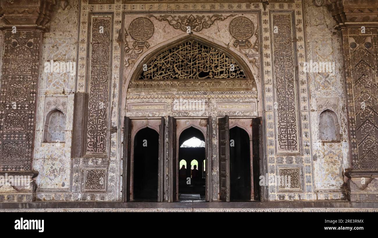 Arabic script on the Walls of Ibrahim Roza, Vijayapur, Karnataka, India ...