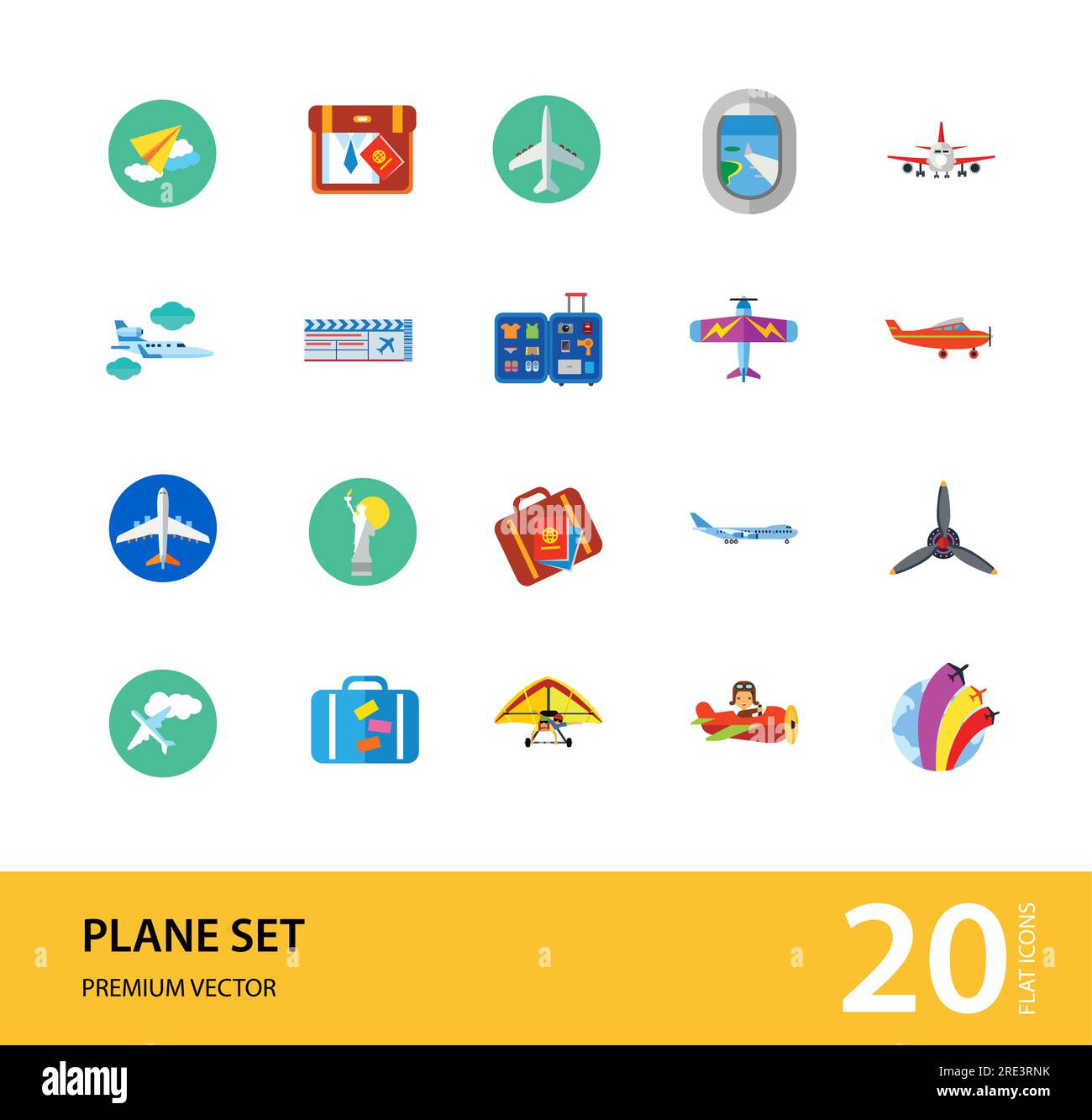 Plane Icon Set Stock Vector Image & Art - Alamy